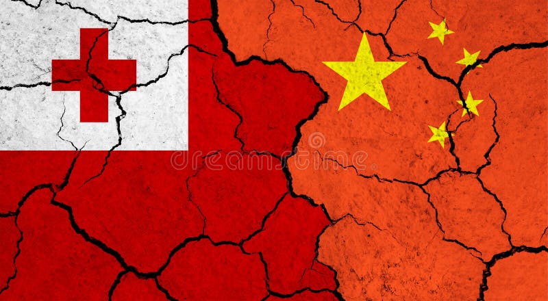 Flags of Tonga and China on Cracked Surface Stock Image - Image of flag ...