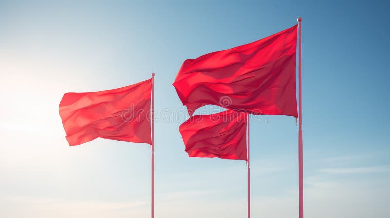 Flags triangles red stock illustration. Illustration of three - 361537918
