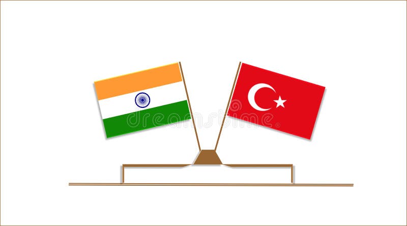 Flags of Turkey and India. Partnership. Background and Illustrations ...
