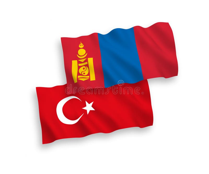 Mongolia and Turkey Two Half Flags Together Stock Illustration ...