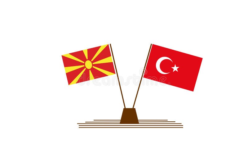 Flags of Turkey and North Macedonia.. Partnership. Background and ...