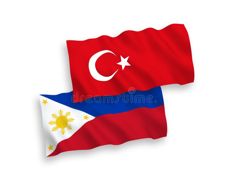 Turkey Vs Philippines, Filipino Smoke Flags Placed Side by Side. Thick ...