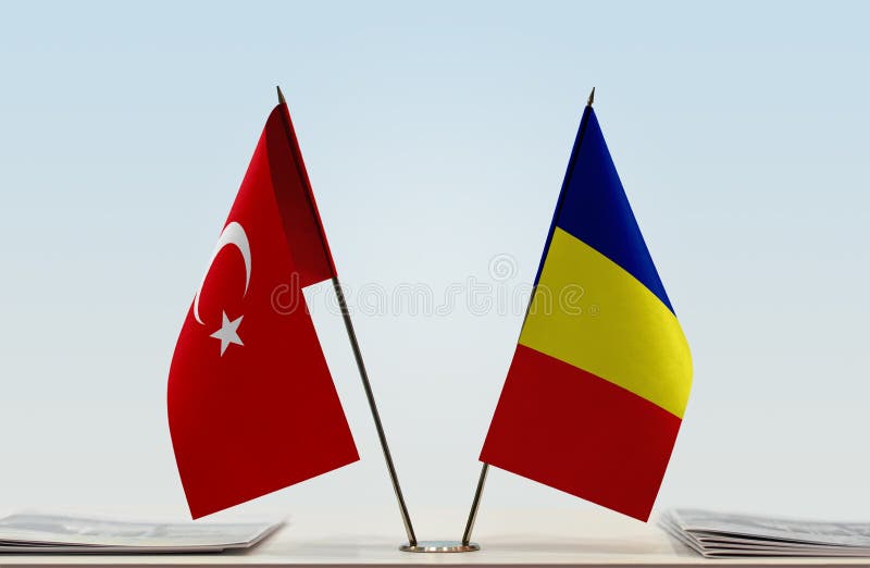 Turkey Vs Romania, Romanian Smoke Flags Placed Side by Side. Thick ...