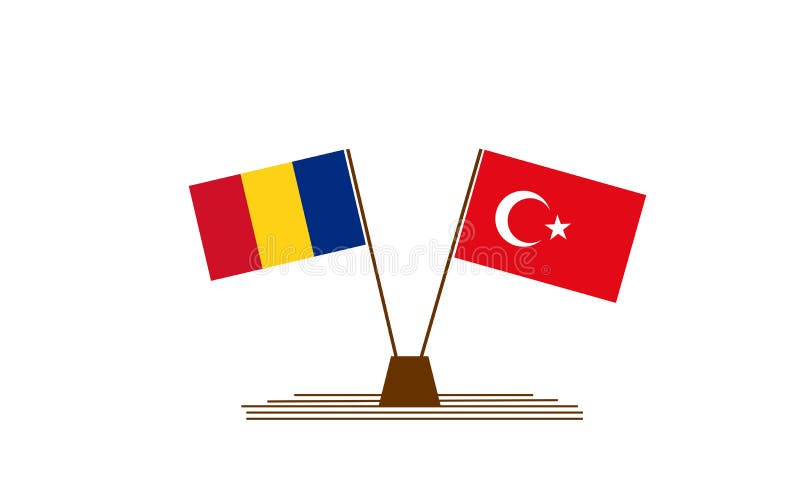 Flags of Turkey and Romania. Partnership. Background and Illustrations ...