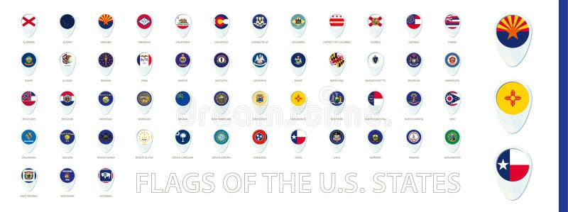 Flags of the U.S. States Sorted Alphabetically Stock Vector ...