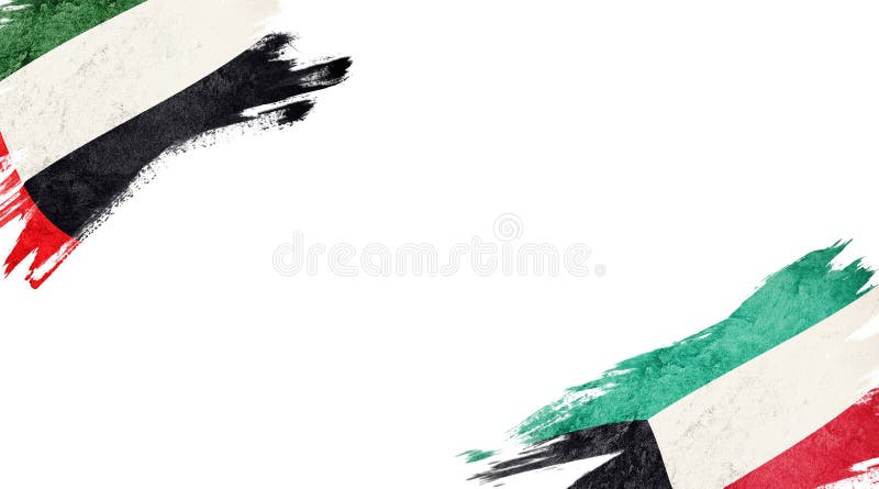Flags of UAE AndÂ Kuwait on White Background Stock Photo - Image of ...