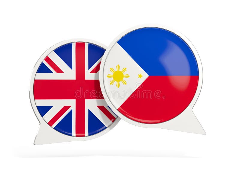 Flags of UK and Philippines Inside Chat Bubbles Stock Illustration ...