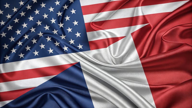 Flags of the United States and United Kingdom Intertwined in Harmony ...