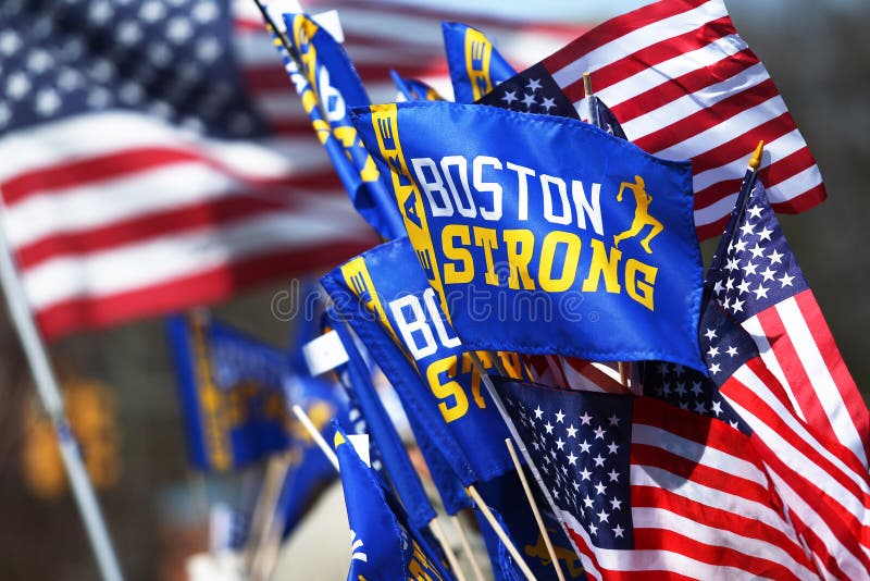 Boston Marathon Finish Line Stock Image - Image of states, compete ...