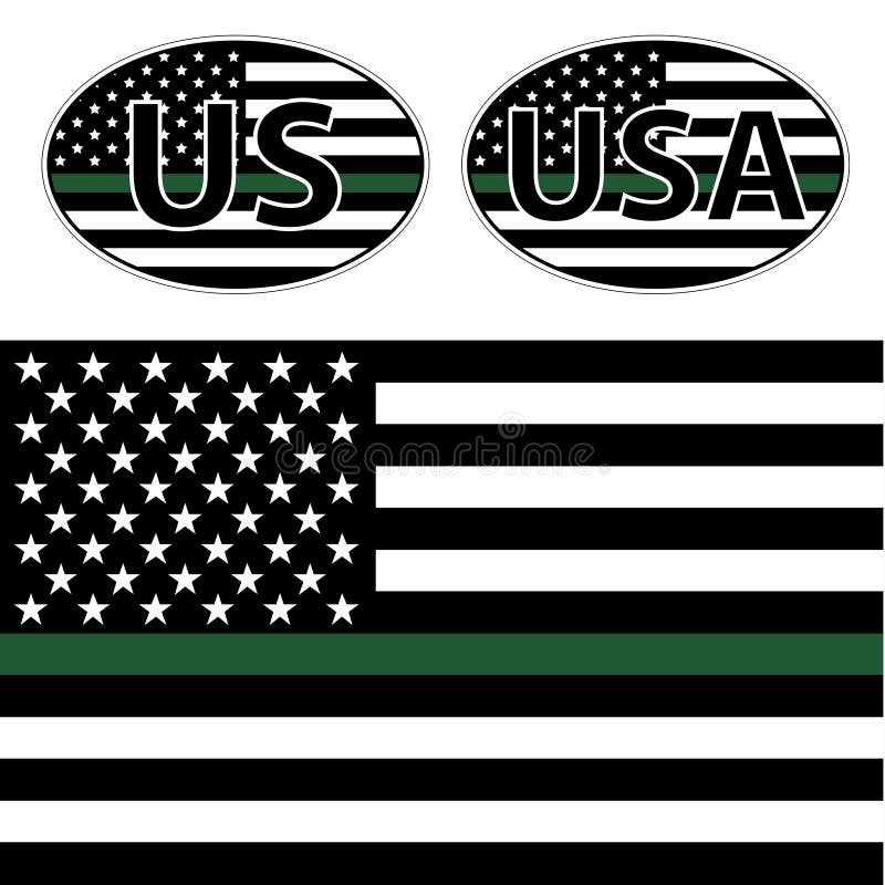 Police Enforcement Flag Sticker Blue Stripe Symbolic Stock Vector ...