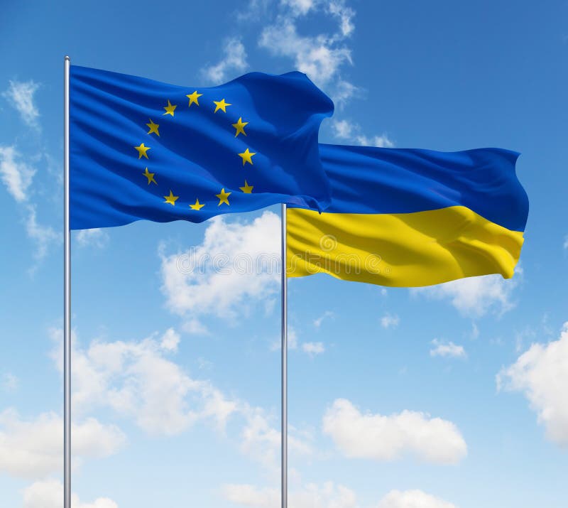 Flags of usa and Ukraine stock image. Image of banner - 49507835