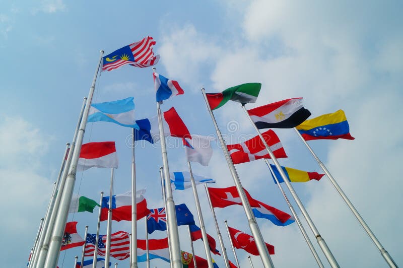 Flags of various colors stock photo. Image of shenzhen - 91478456