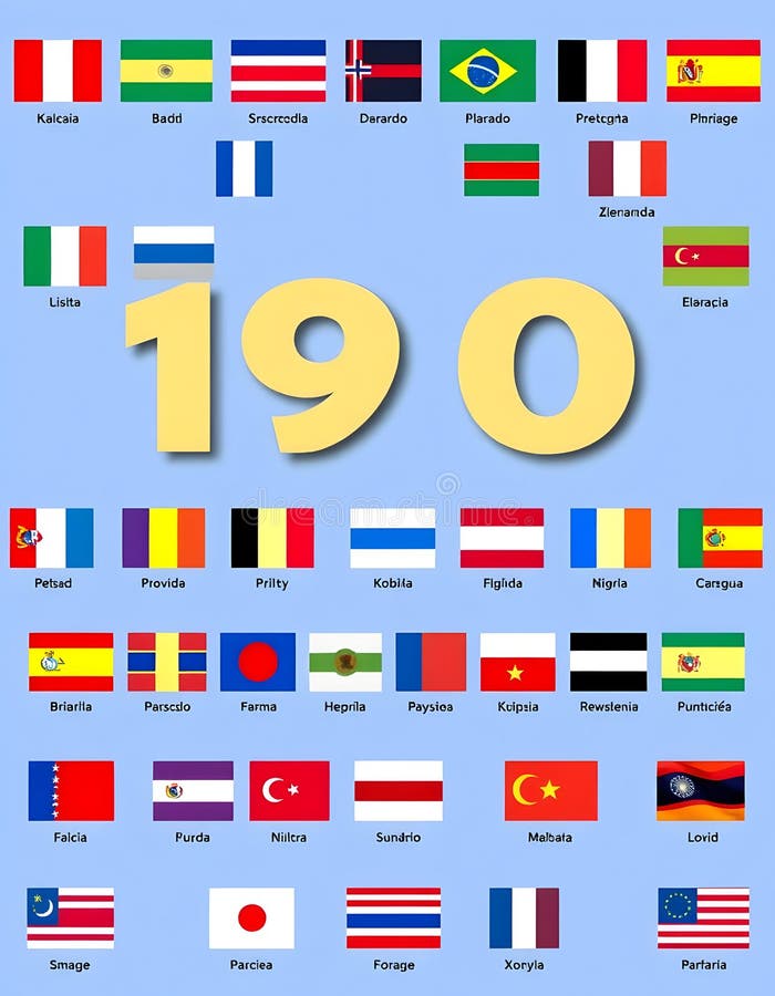 Flags of Various Nations Displayed Together with Large Number Stock ...