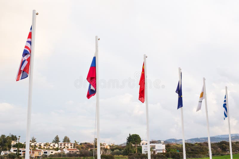 Flags of Various Nations and Some Countries Outdoor Stock Image - Image ...