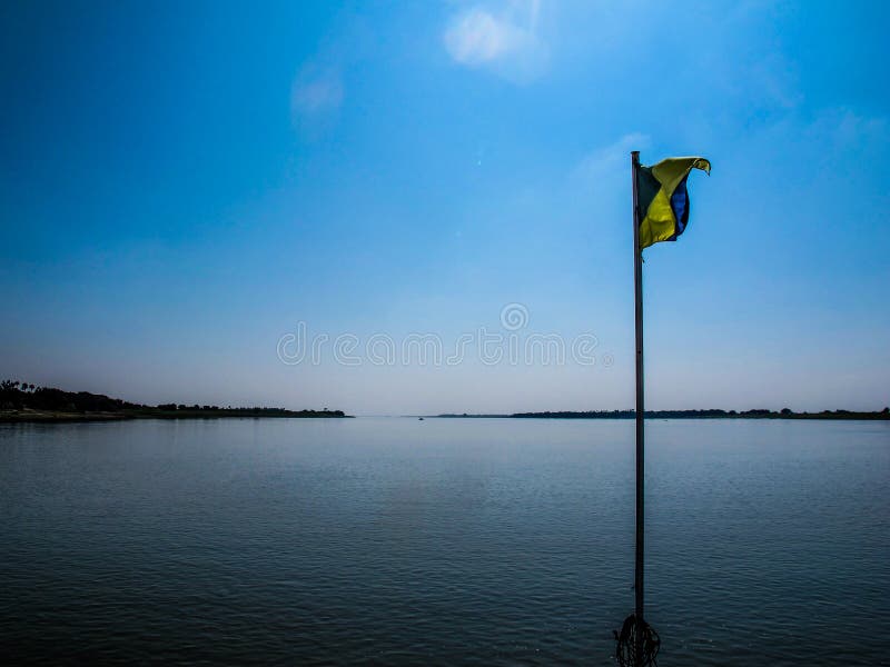 Flags on the water stock photo. Image of pole, navigation - 111419058