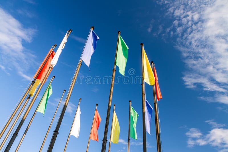 Flags in wind stock image. Image of green, community - 26329169