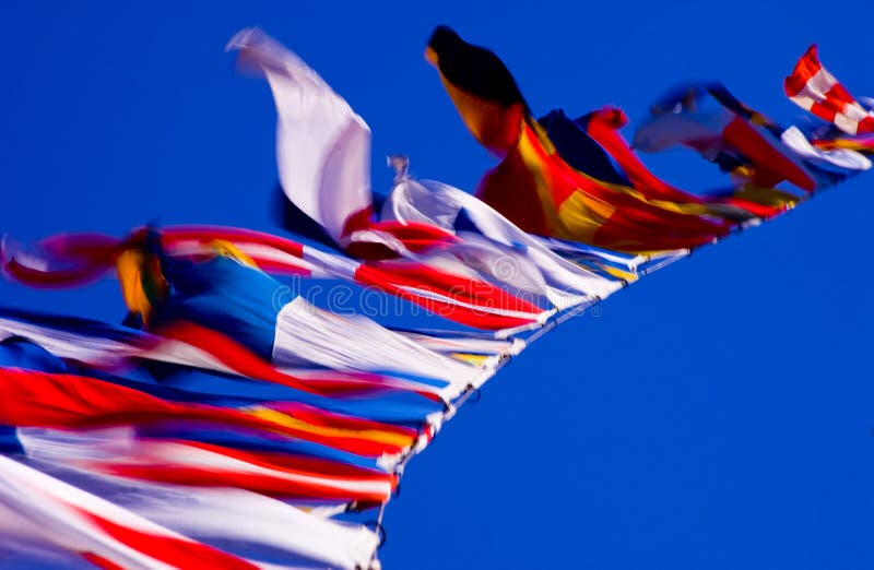 Flags in the Wind stock image. Image of wave, together - 2751155