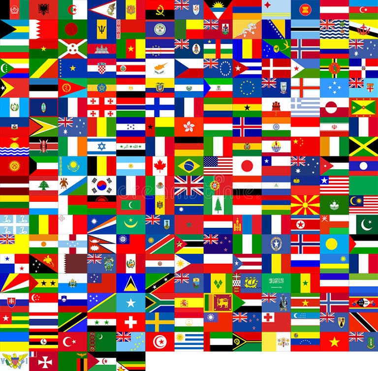 Flags of the World (240 Flags) Stock Illustration - Illustration of ...