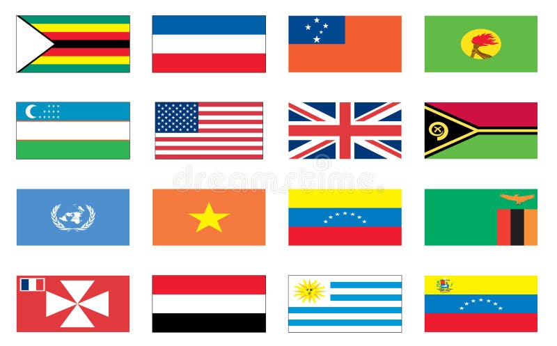 Flags of the world 1 of 8 stock vector. Illustration of emblem - 12333482