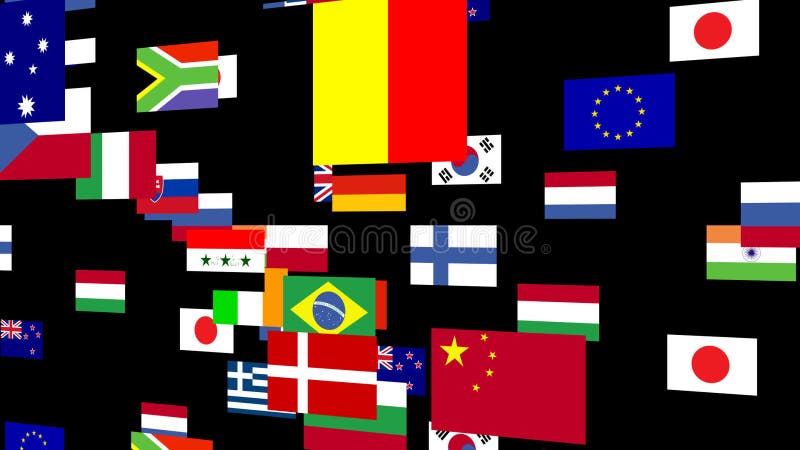 Flags of the World Animated 4 Stock Video - Video of area, america ...