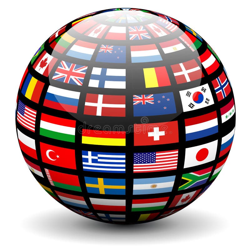 Flags World Globe Sphere Stock Illustrations – 2,480 Flags World Globe ...