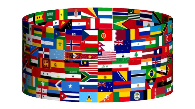 Flags of the World Rotate. 3d Animation. Unique Video Stock Video ...