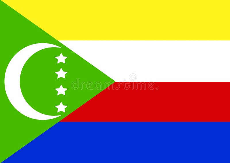 The National Flag of Comoros or Union of the Comoros. Stock Photo ...
