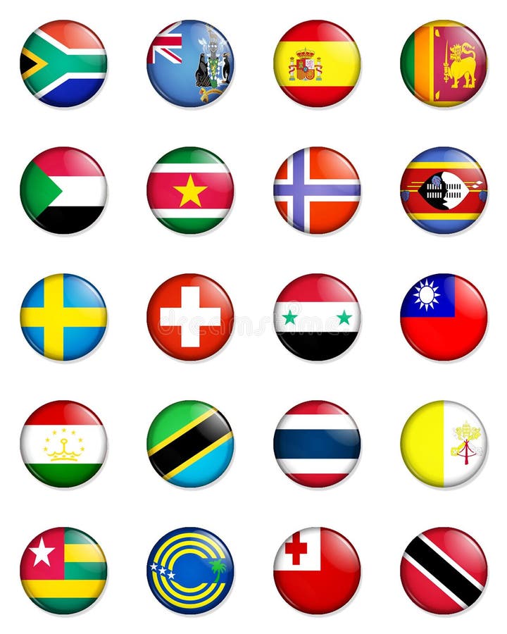 Flags of the world 12 stock illustration. Illustration of retro - 259043825