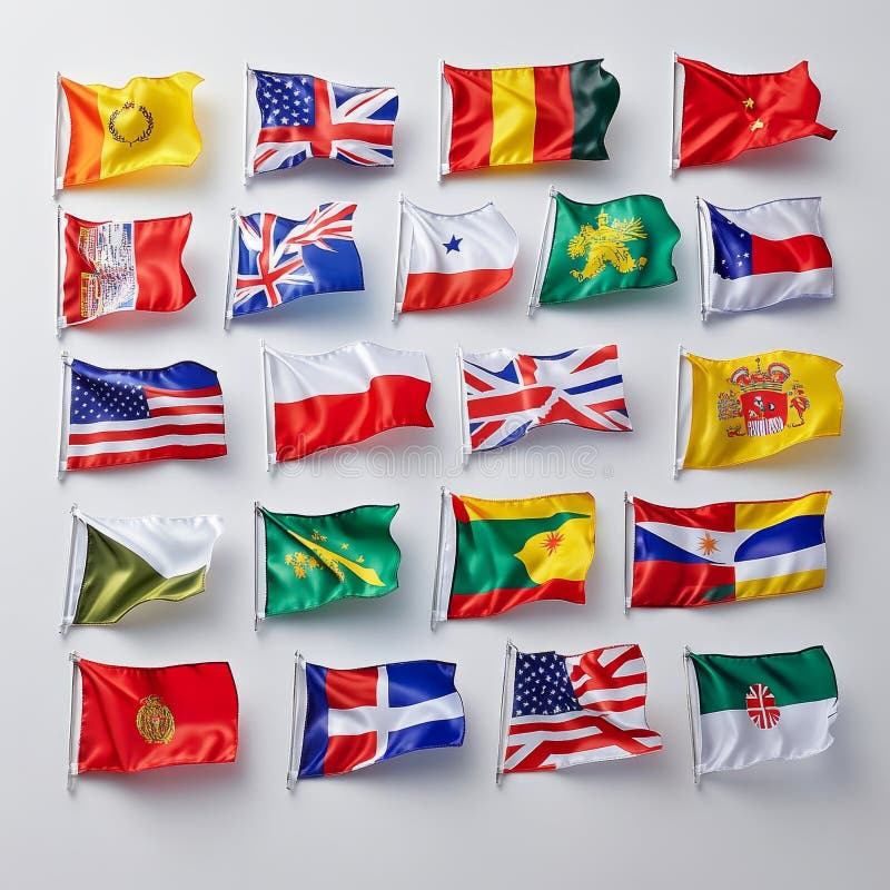 Flags of the World. Set of 3d Flags. Vector Illustration Stock ...