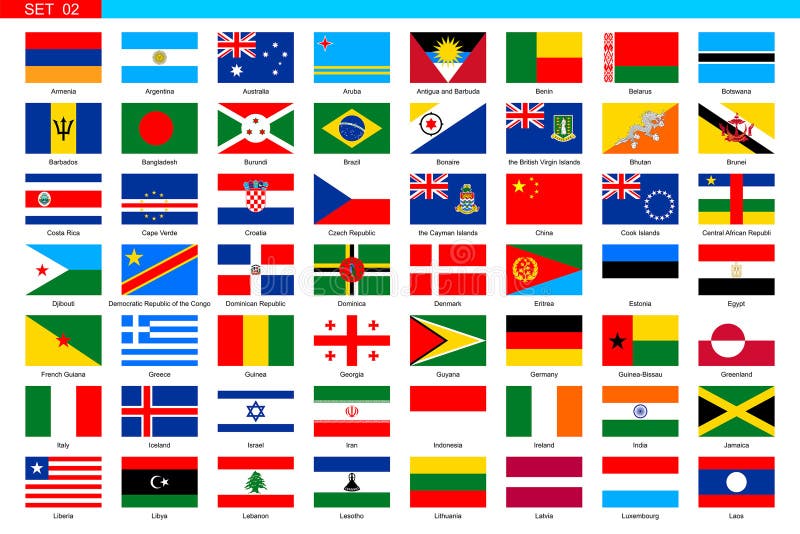 Flags of the world stock vector. Illustration of flags - 304881473