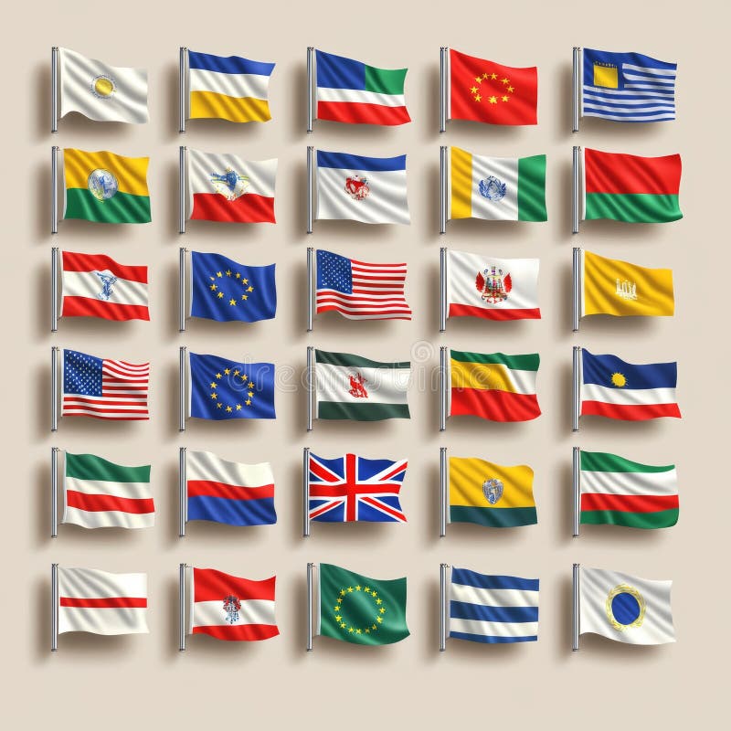 Flags of the World. Vector Set of Flags of Different Countries Stock ...