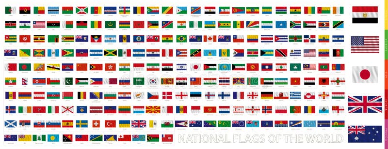 Flags of the World with Waving Effect, Official Proportion Stock Vector ...