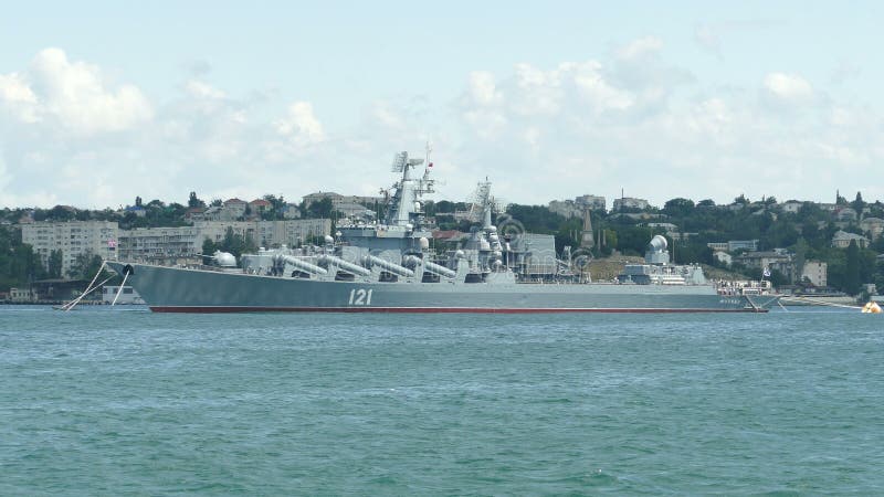 Flagship of the Russian Black Sea Fleet Stock Footage - Video of port ...