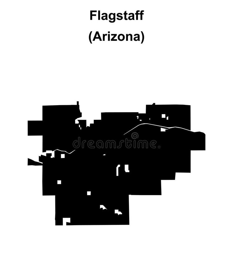 Flagstaff outline map stock vector. Illustration of detailed - 357150180