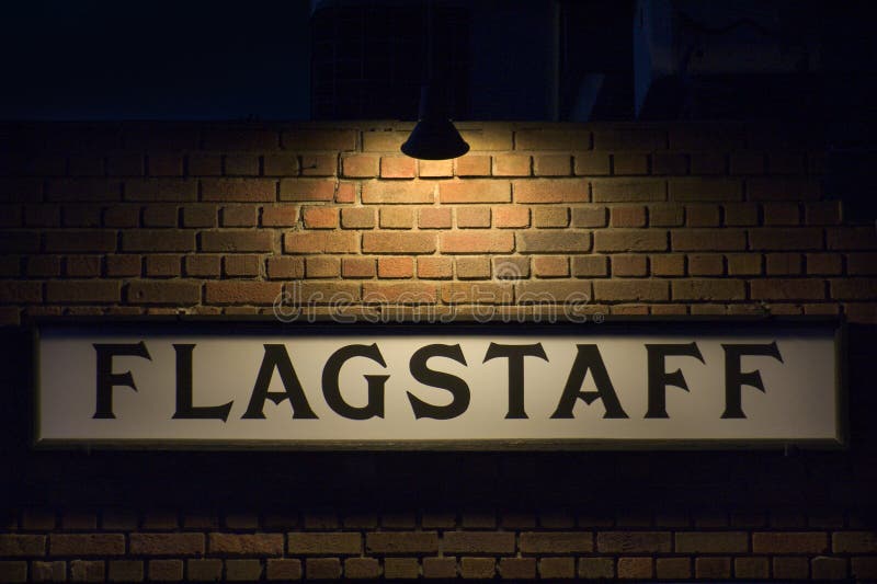 Flagstaff Sign stock image. Image of flagstaff, wall, train - 9147749
