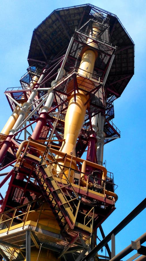 Flaire Stack of Gas Cleaning Plant Converter Shop Stock Photo - Image ...