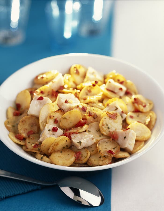 Flaked cod with potatoes stock photo. Image of vegetable - 23705288