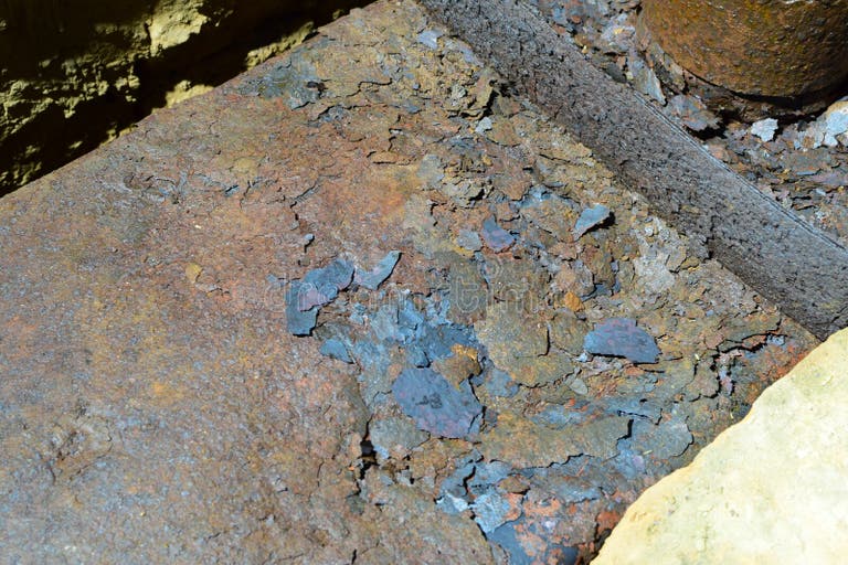 Flakes of Rust on a Sheet of Rusty Iron. Background of Rust Stock Image ...