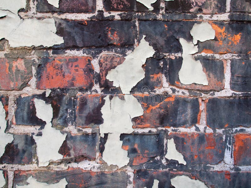 Flaking Paint on Old Brick Wall Stock Image - Image of decay, brick ...