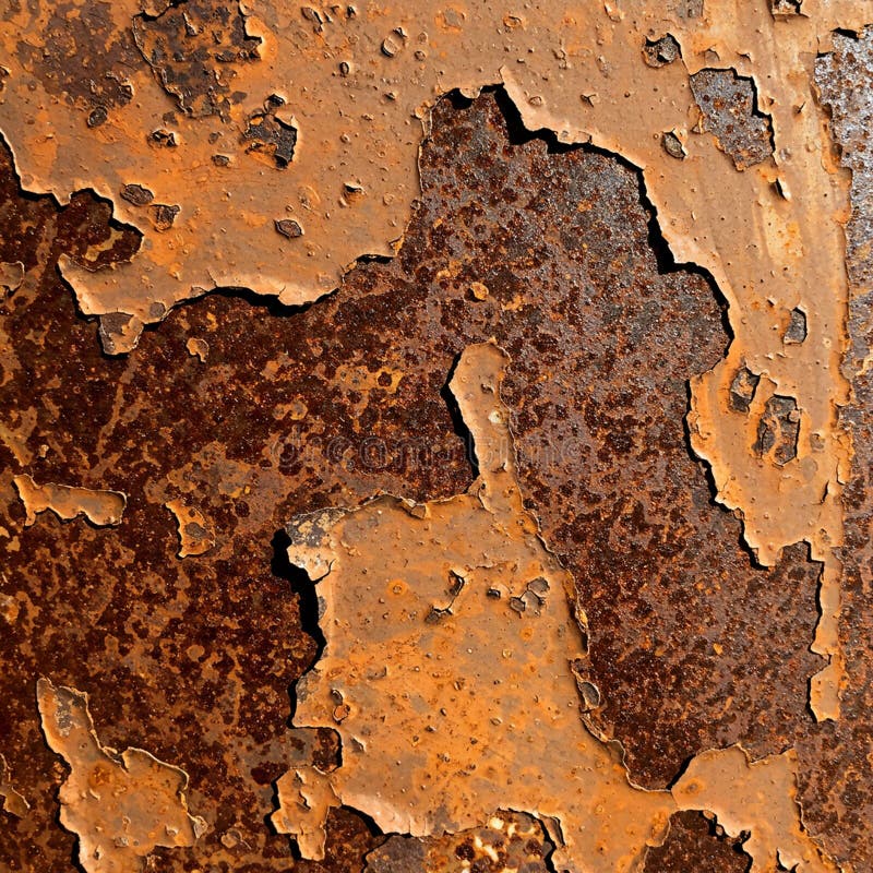 Flaking Rust on a Metallic Surface Displays Various Shades of Brown and ...