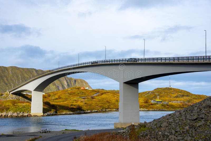 Flakstad Bridge stock photo. Image of road, cantilever - 367720058