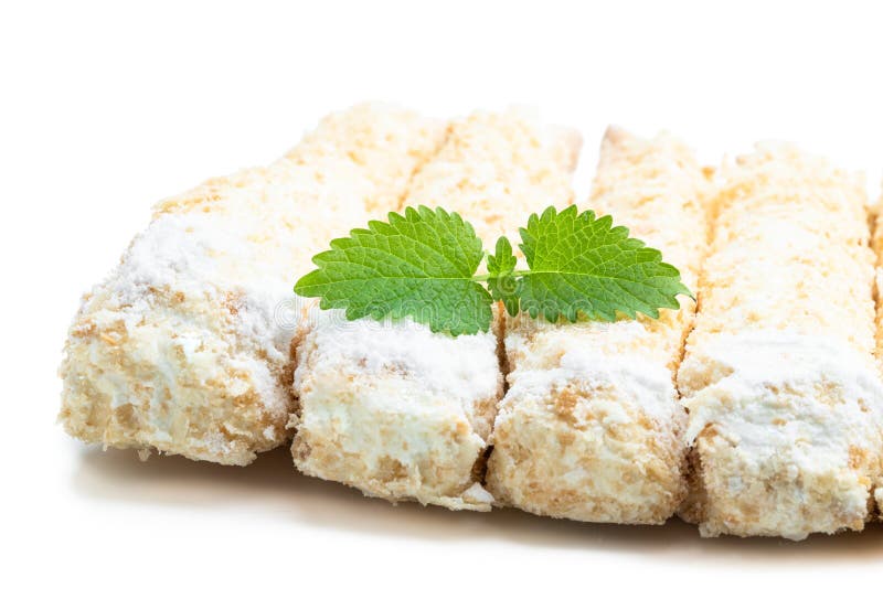 Flaky Sweet Rolls with Cream Isolated on White Stock Image - Image of ...