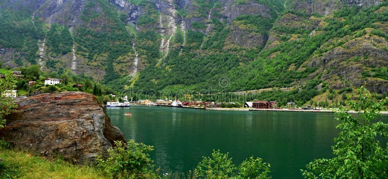 Flam-port stock photo. Image of boat, house, fjord, europe - 31360506