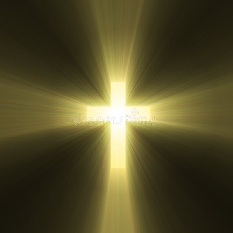 Cruz Doble Con Las Flamas Ligeras Stock de ilustración - Ilustración de ...