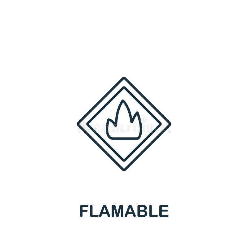 Flamable Icon from Security Collection. Simple Line Element Flamable ...