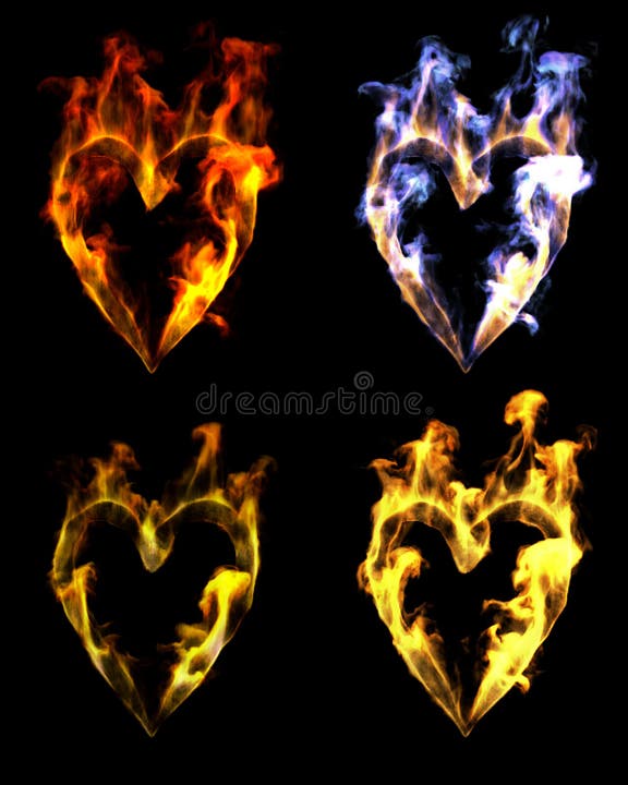 Flamas dadas forma coração ilustração stock. Ilustração de inferno ...