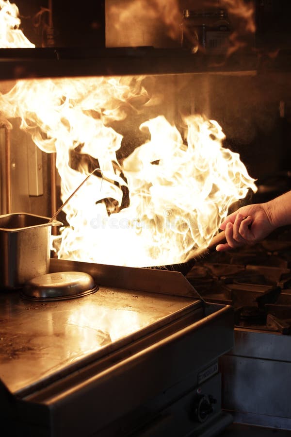 Flambe stock photo. Image of fire, flambe, stow, flames - 63033136