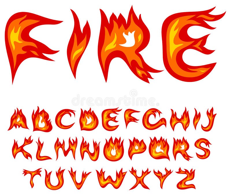 Flame Alphabet Font Fire Effect Type Letters And Numbers On Dark