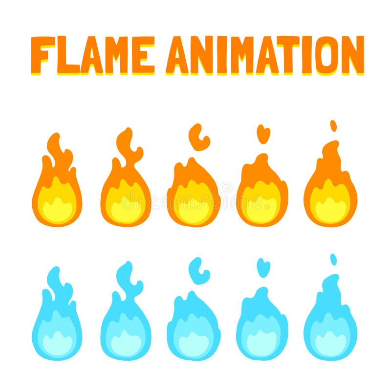 Flame animation for game stock vector. Illustration of fireball - 75357083