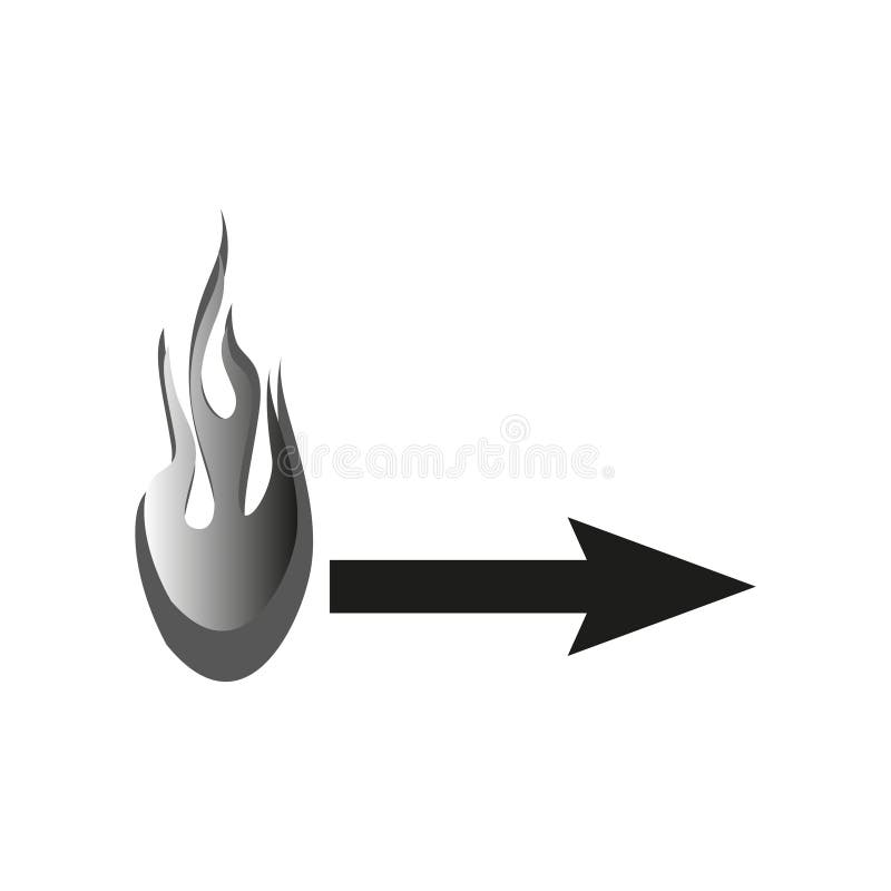 Flame Arrow Icon. Heat Direction Symbol. Dynamic Graphic Element ...